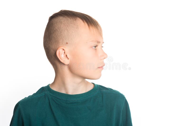 Portrait of Cute Boy in Profile. Stock Image - Image of little, profile ...