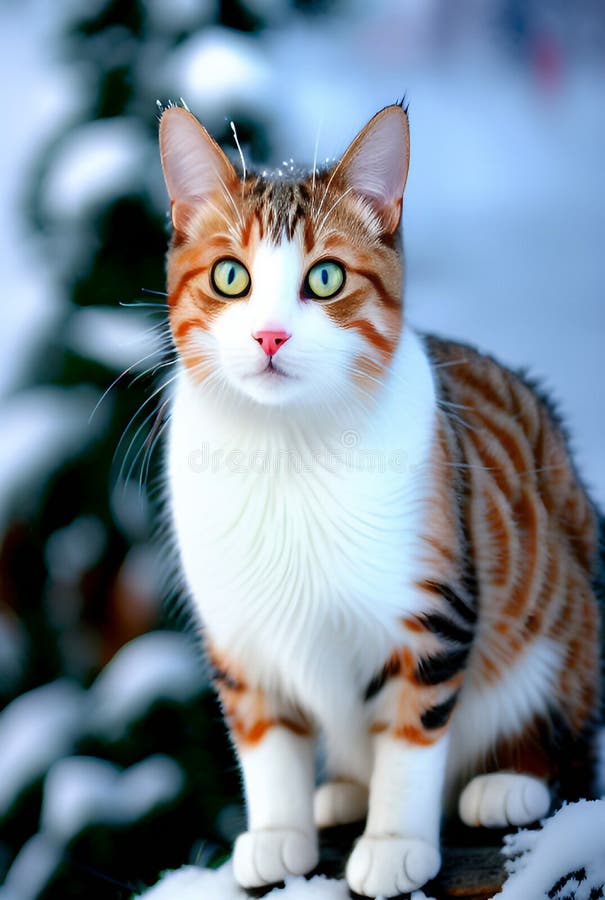 Portrait of a Cute Cat , Ai Generated Stock Illustration - Illustration ...