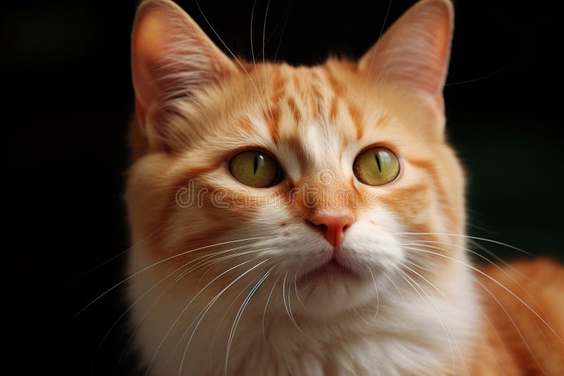 Portrait of the Cute Cat Staring. Beautiful Kitten Looking Deep ...