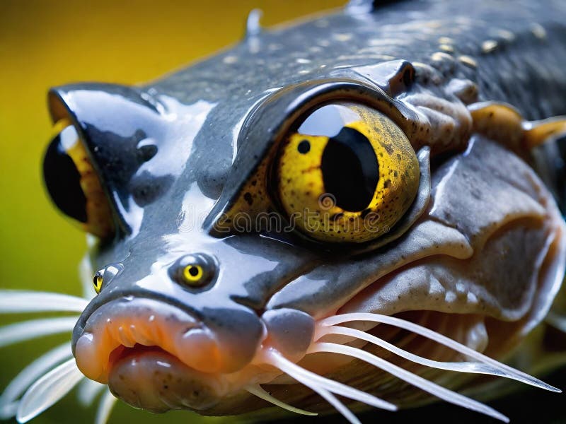 Portrait of a cute catfish stock illustration. Illustration of white ...