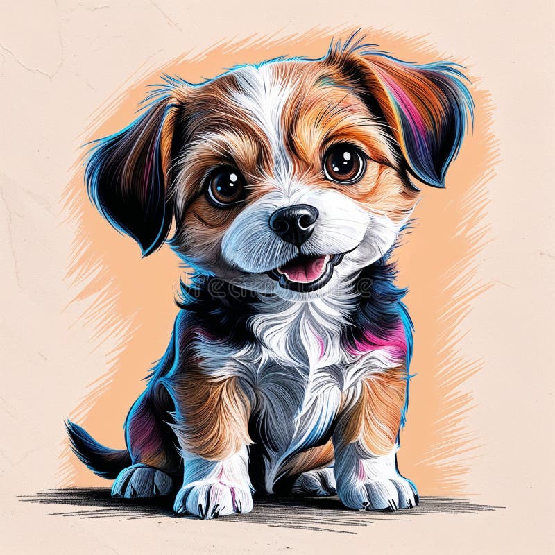 Portrait of a Cute Dog Breed Beagle Vector Illustration Stock ...