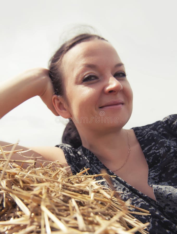 Portrait of a Cute Girl with a Straw Stock Image - Image of hair, girl ...