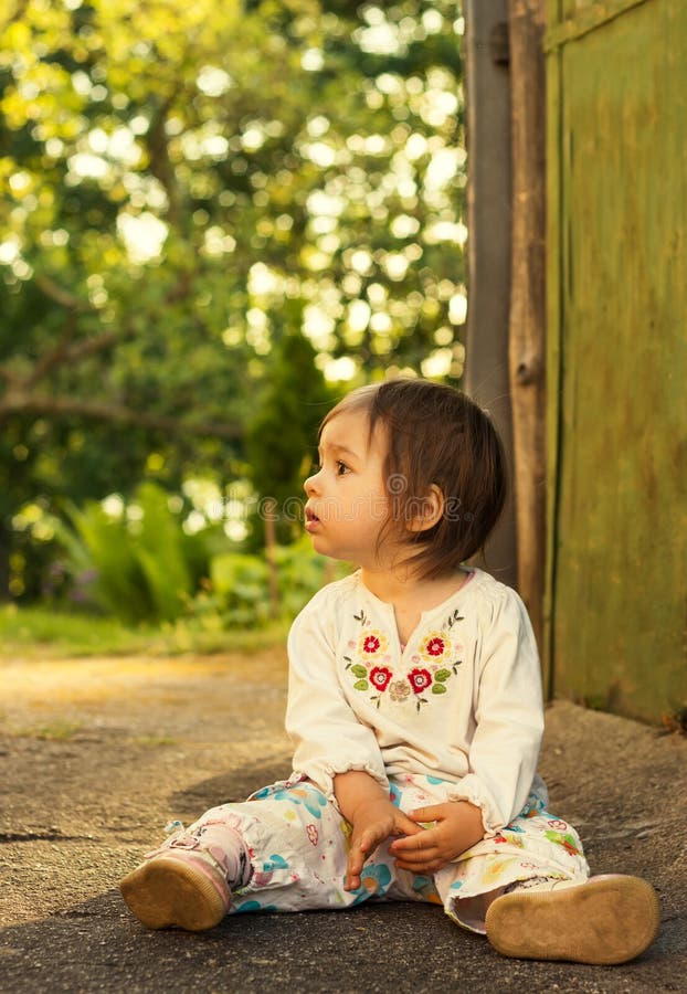 Portrait of Cute Kid Having Fun at Countryside Stock Image - Image of ...