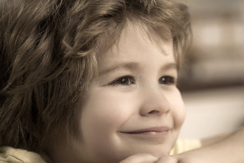 Portrait of a Cute Little Boy Smiling Stock Photo - Image of look ...