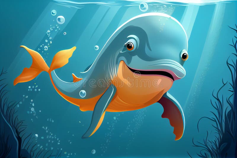 Portrait of a Cute Little Dolphin. AI Generated Stock Illustration ...