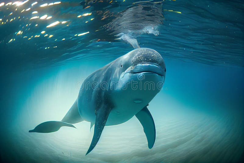 Portrait of a Cute Little Dolphin. AI Generated Stock Illustration ...