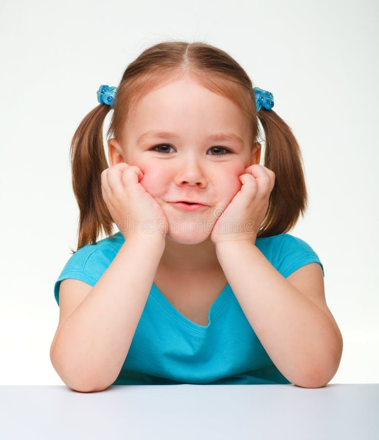 Portrait of a Cute Little Girl Stock Image - Image of lifestyle, cutout ...