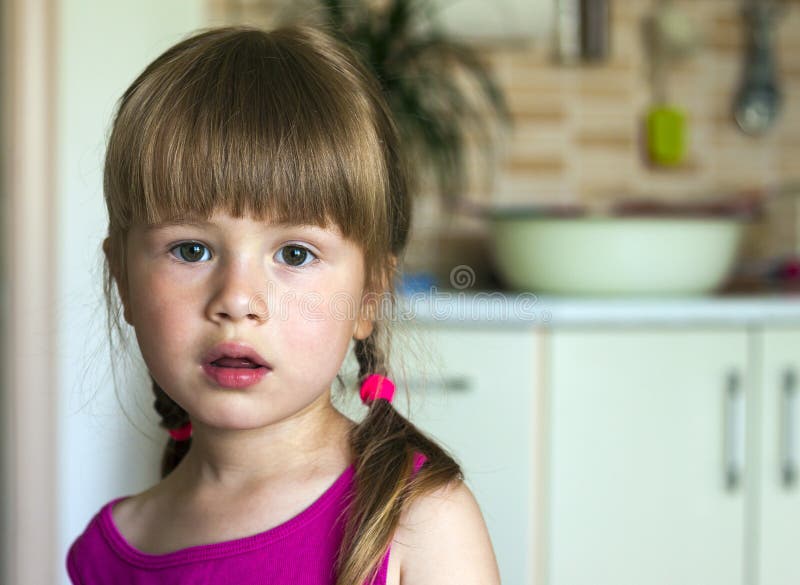 Portrait of Cute Little Girl Stock Photo - Image of person, girl: 88904412