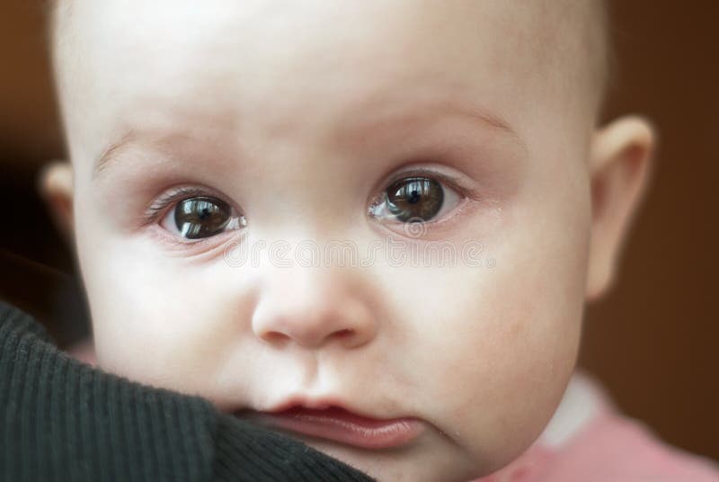 Portrait of a Cute Little Girl Crying Stock Image - Image of beautiful ...