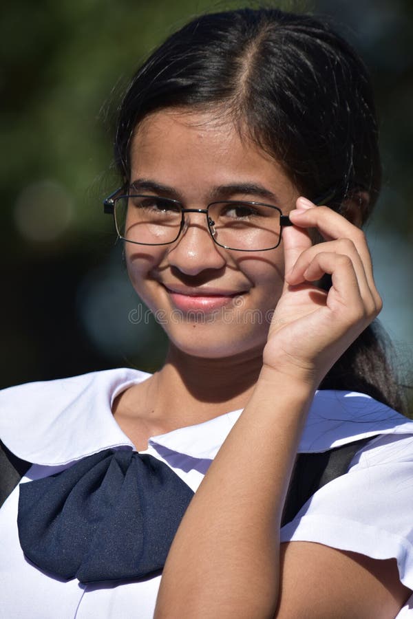 Portrait of a Cute Person with Glasses Stock Image - Image of adorable ...