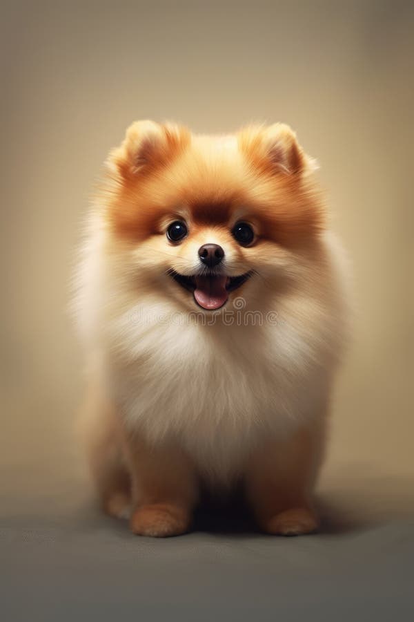 Portrait of Cute Pomeranian Dog, Created Using Generative Ai Technology ...