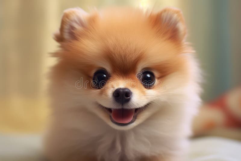 Portrait of Cute Pomeranian Dog, Created Using Generative Ai Technology ...
