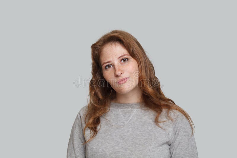 Portrait of Cute Positive Lady Looking at Camera Stock Photo - Image of ...