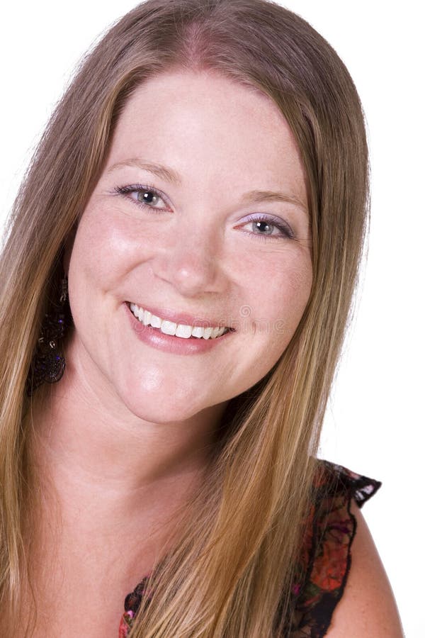 Portrait Of Cute And Pretty Young Woman Stock Image - Image of indoors ...