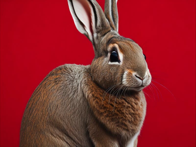 Portrait of a Cute Rabbit in Garden, Generative Ai Stock Illustration ...