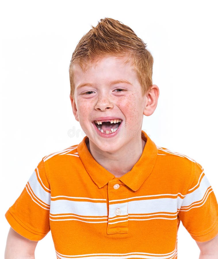Portrait of a Cute Red-haired Boy Stock Image - Image of caucasian ...