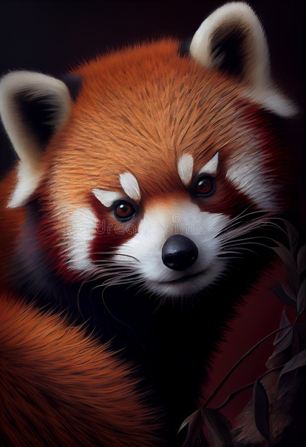 Portrait of a Cute Red Raccoon. AI Generated Stock Illustration ...