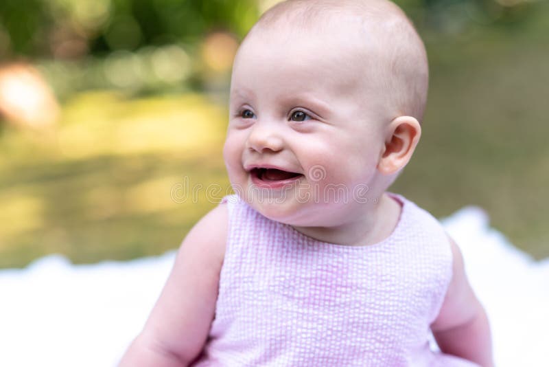Portrait of Cute Smiling Baby Girl, Outdoors Stock Photo - Image of ... Portrait of Cute Smiling Baby Girl, Outdoors Stock Photo - Image of ...