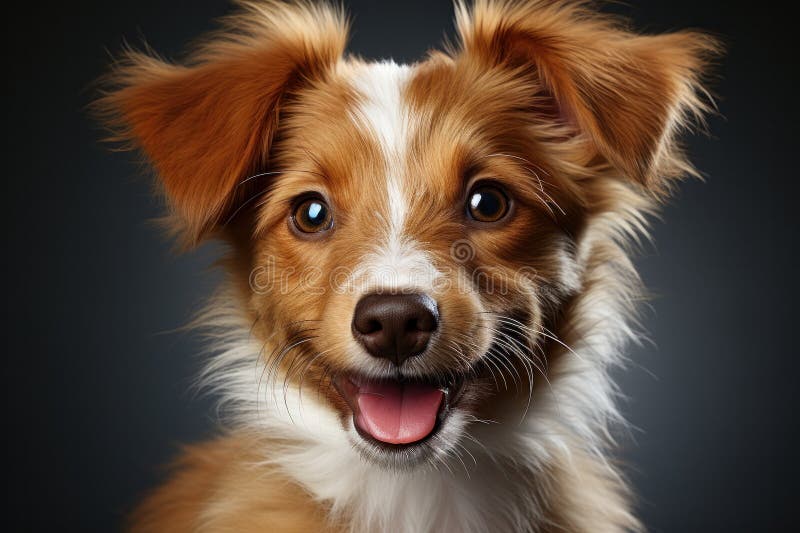 Portrait of Cute Smiling Happy Puppy Stock Image - Image of eyes, small ...