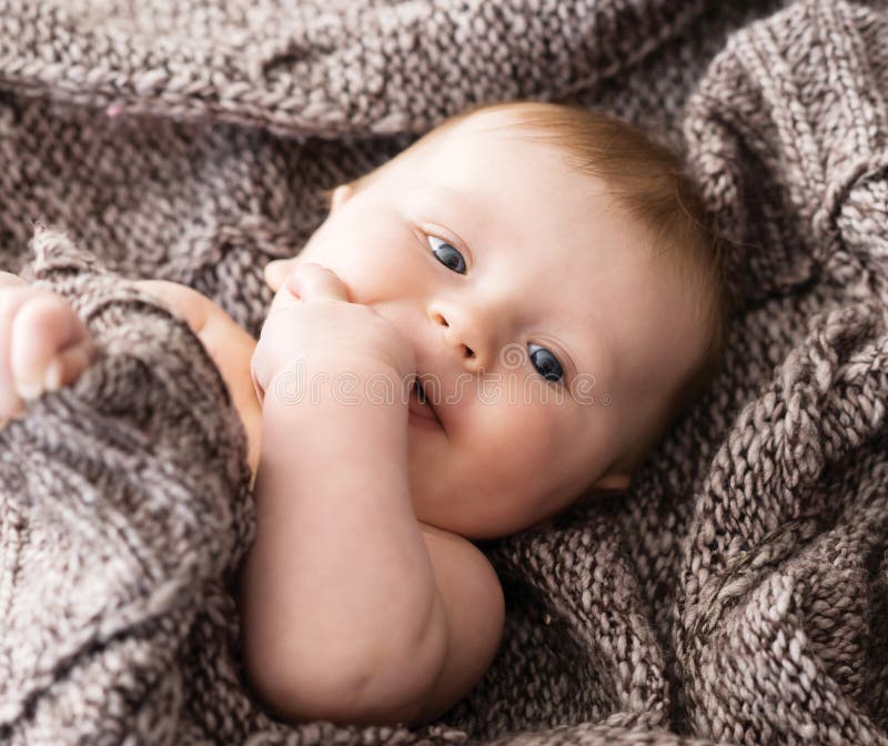 Portrait of a Cute Smiling Infant Baby Stock Photo - Image of infant ...