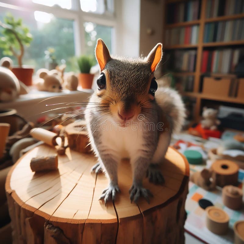 Portrait of Cute Squirrel Close Up. Generative AI Stock Illustration ...