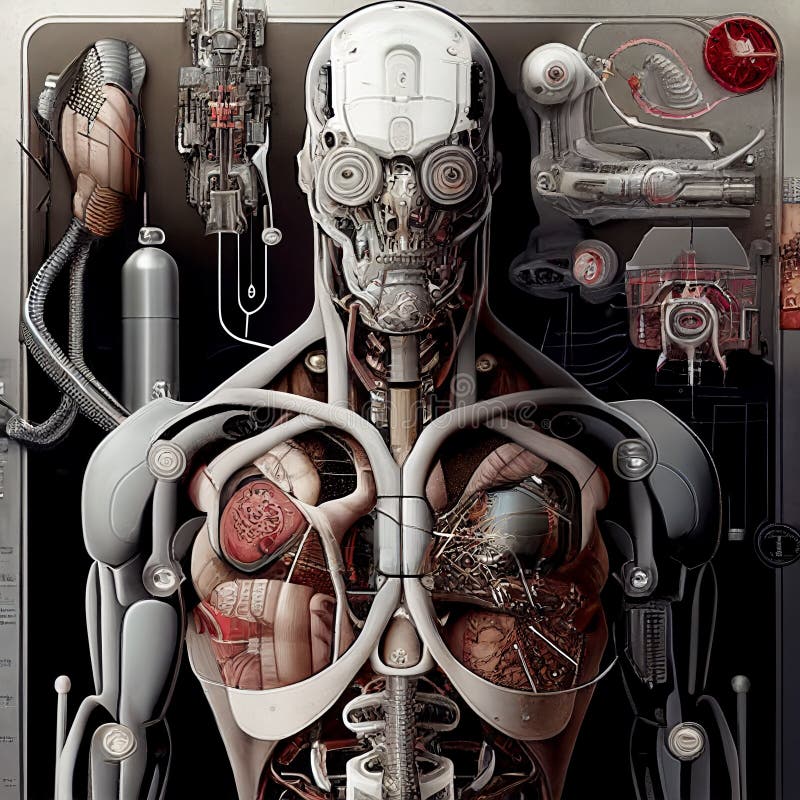 Portrait of cyber woman stock illustration. Illustration of beautiful ...