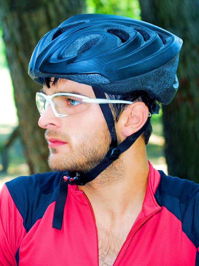 Portrait of cyclist stock image. Image of face, bicycle - 7257155