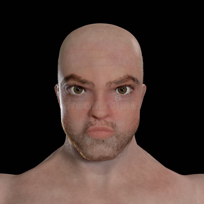 Portrait of 3D Realistic Male Character Stock Illustration ...