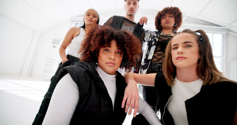 Portrait, Dance and People in Studio, Teamwork or Talent with Training ...