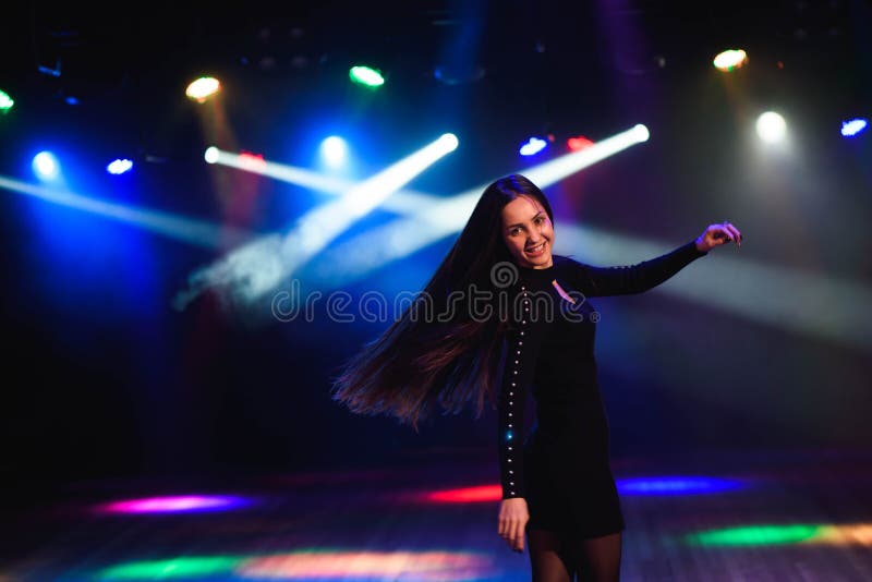 Portrait of Dancing Girl on Disco Party. Stock Photo - Image of fashion ...