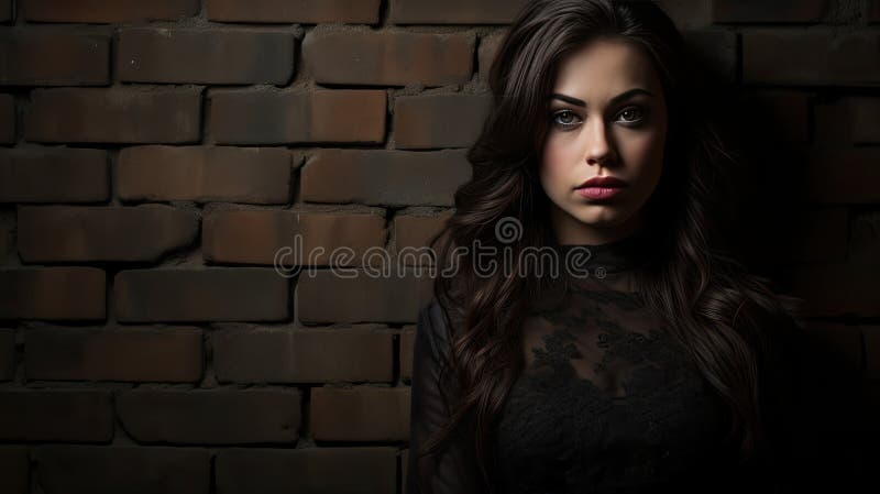 Portrait Dark Brick Background Stock Illustration - Illustration of ...