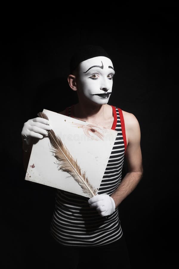 Portrait de pantomime photo stock. Image du pose, classique - 68505958