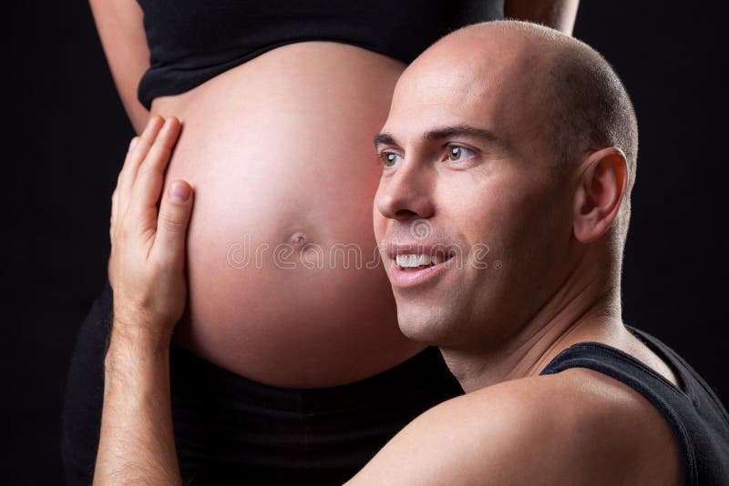 Portrait of Delighted Father Expecting a Baby Stock Image - Image of ...