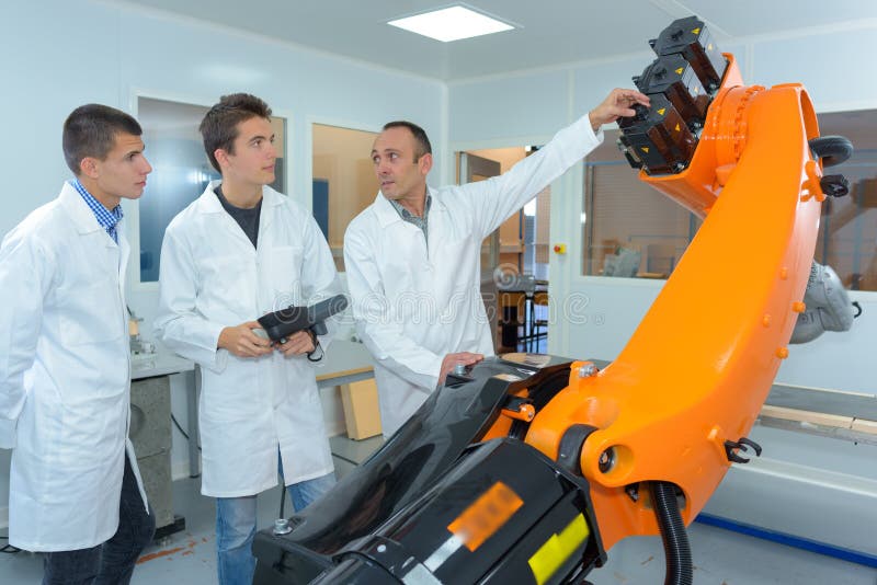 Portrait Demonstration in Robotics Stock Photo - Image of engineer ...