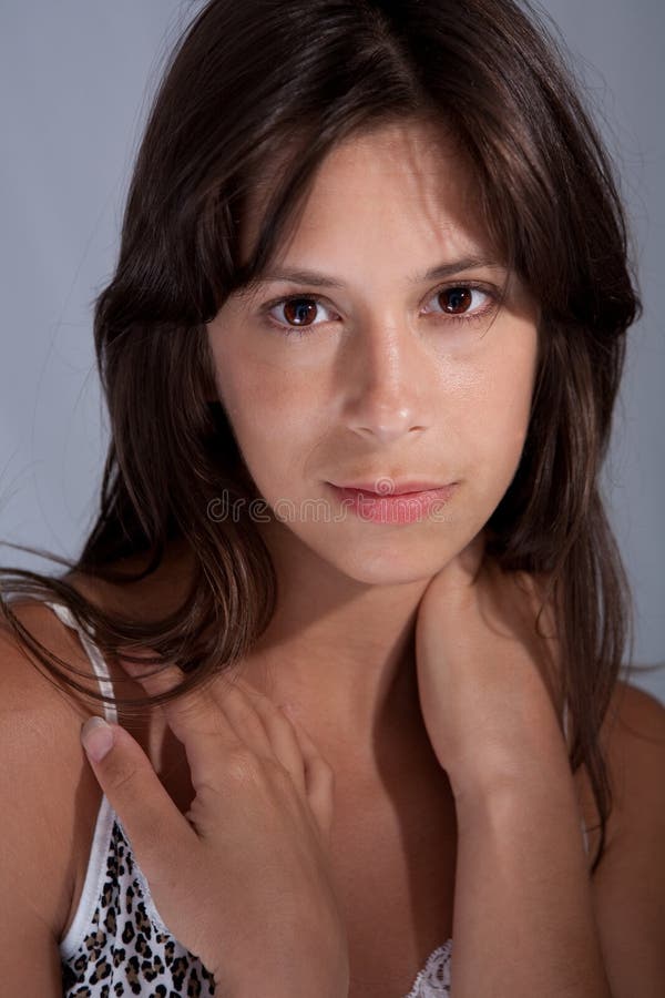 Portrait Of Demure Young Woman Stock Photo - Image of skin, print: 14591982