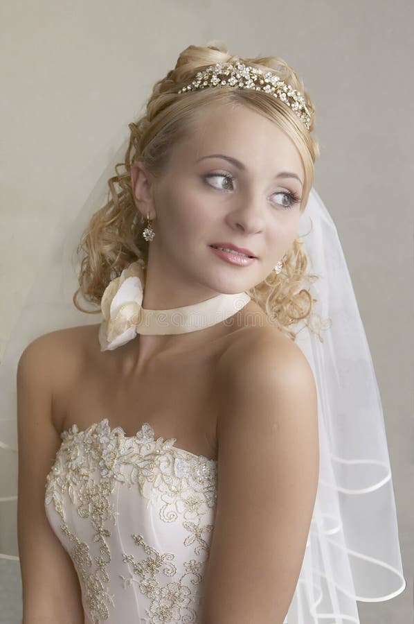 Portrait der Braut. stockbild. Bild von augen, blume, unschuldig - 1201065