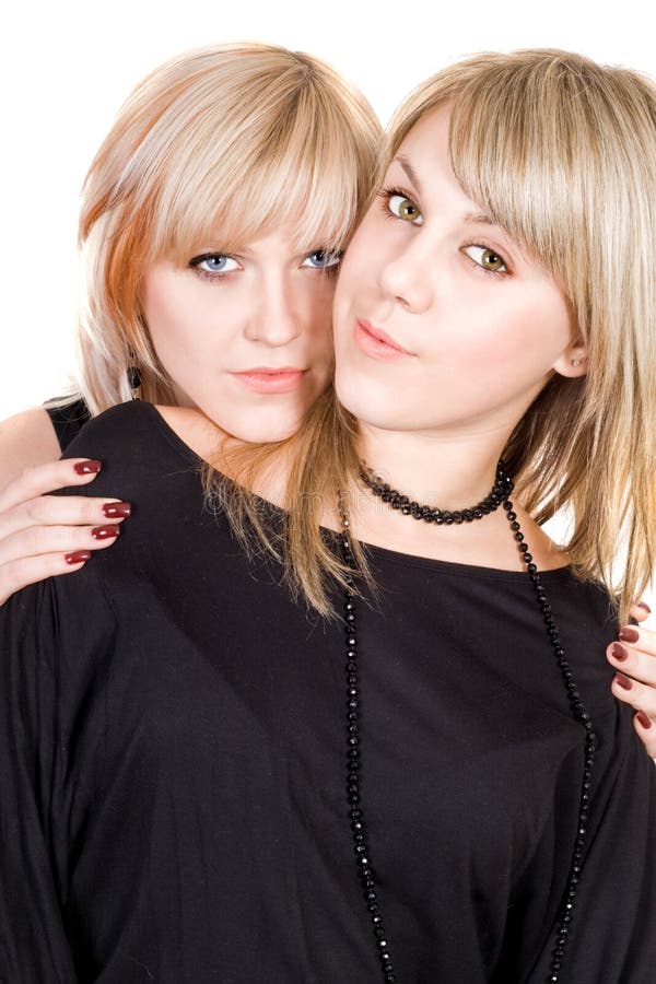 Zwei Blondinen Tun Verfassung Stockfoto Bild Von Zwei Haar 7143686