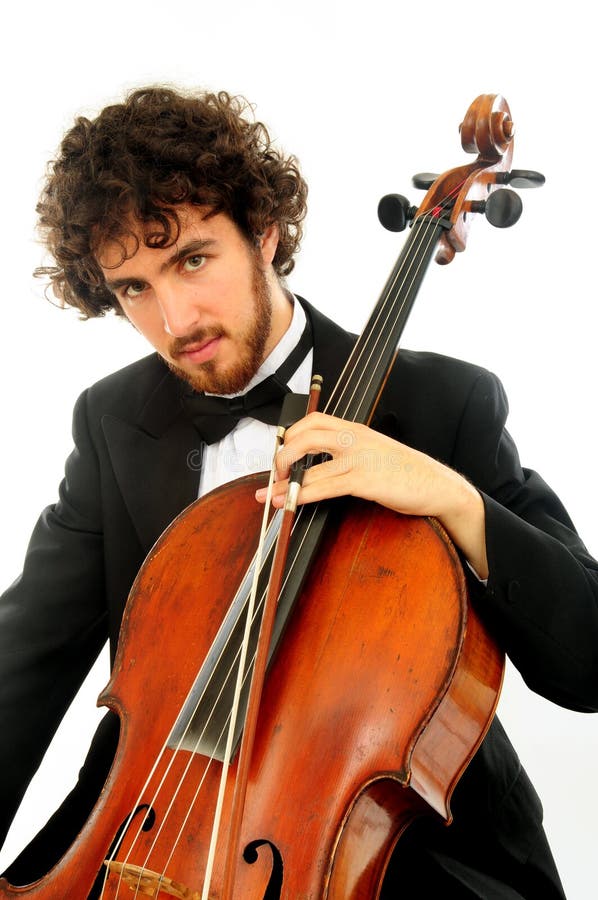 Portrait Des Jungen Mannes Mit Cello Stockbild - Bild von inhalt ...