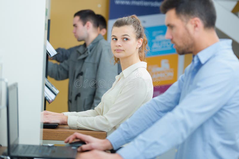 Portrait Design Students Working Together Stock Image - Image of ...