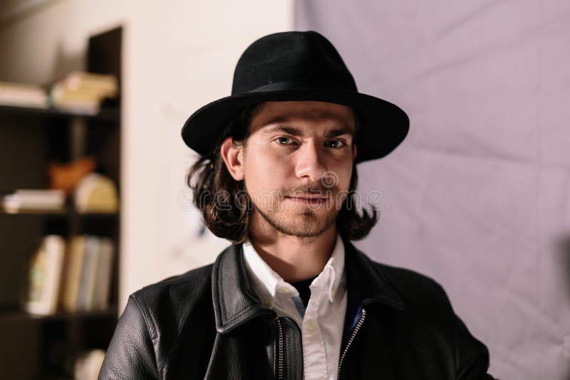 Portrait of a Man Detective Stock Image - Image of hand, black: 83475427