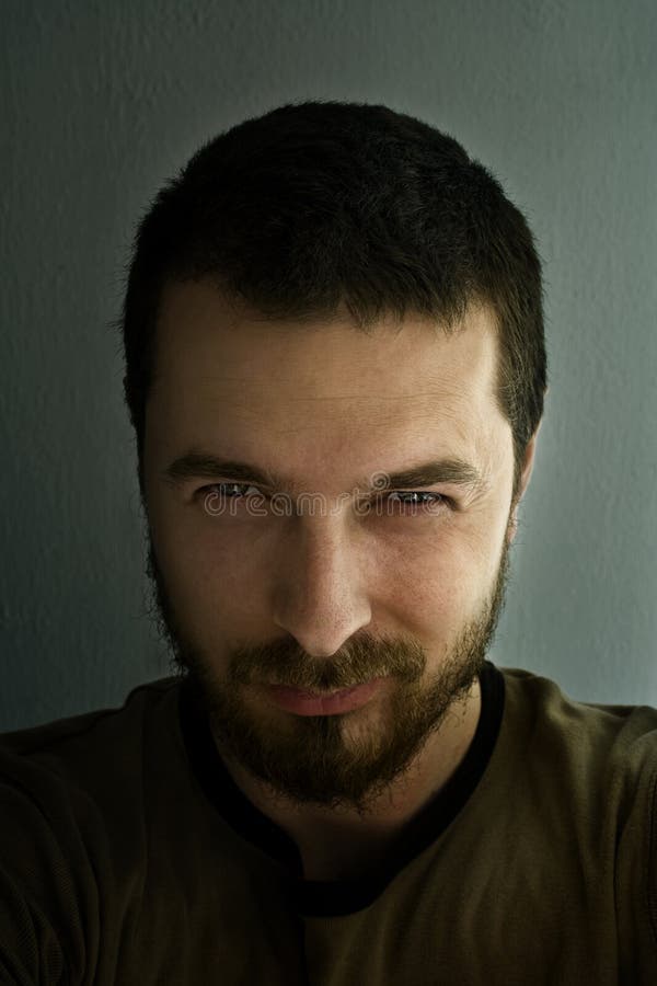 Portrait of Diabolic Looking Man Stock Photo - Image of male, malice ...
