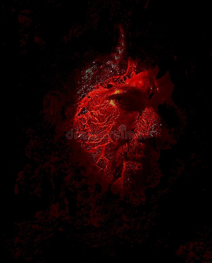 Portrait, Digital Collage and Special Processing. Devil Face, Side ...