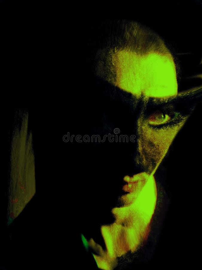 Portrait, Digital Collage and Special Processing. Face. Guy in Mask ...