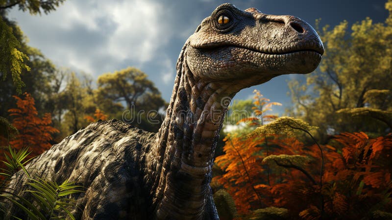Portrait of a dinosaur stock illustration. Illustration of gigantic ...