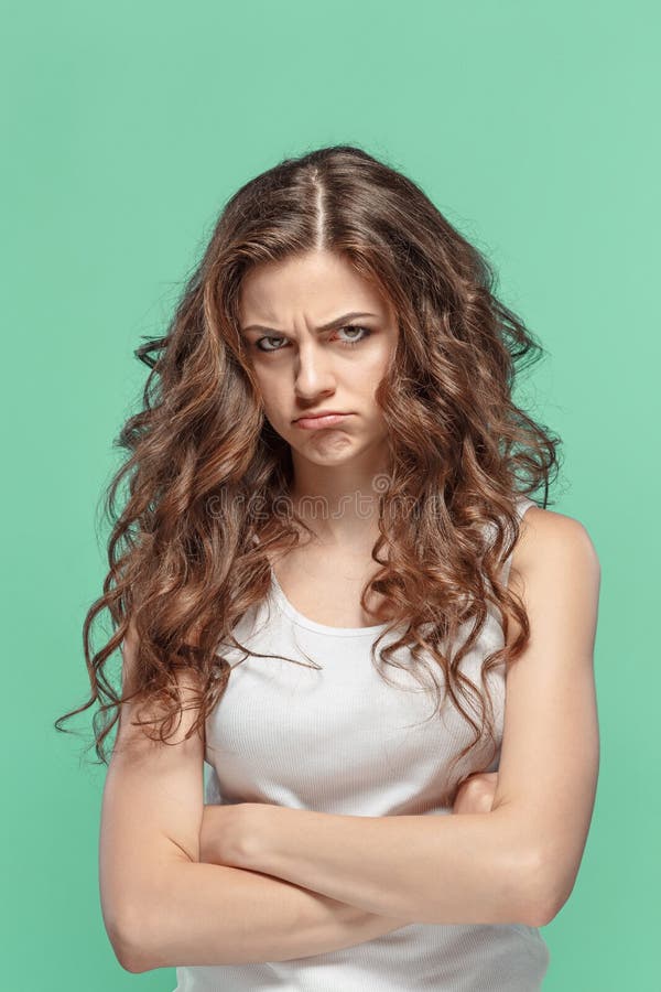 The Portrait of Disaffected Woman Stock Photo - Image of grimace, head ...