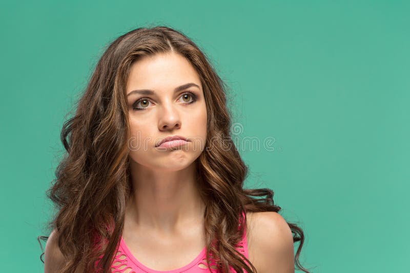 The Portrait of Disaffected Woman Stock Image - Image of facial ...