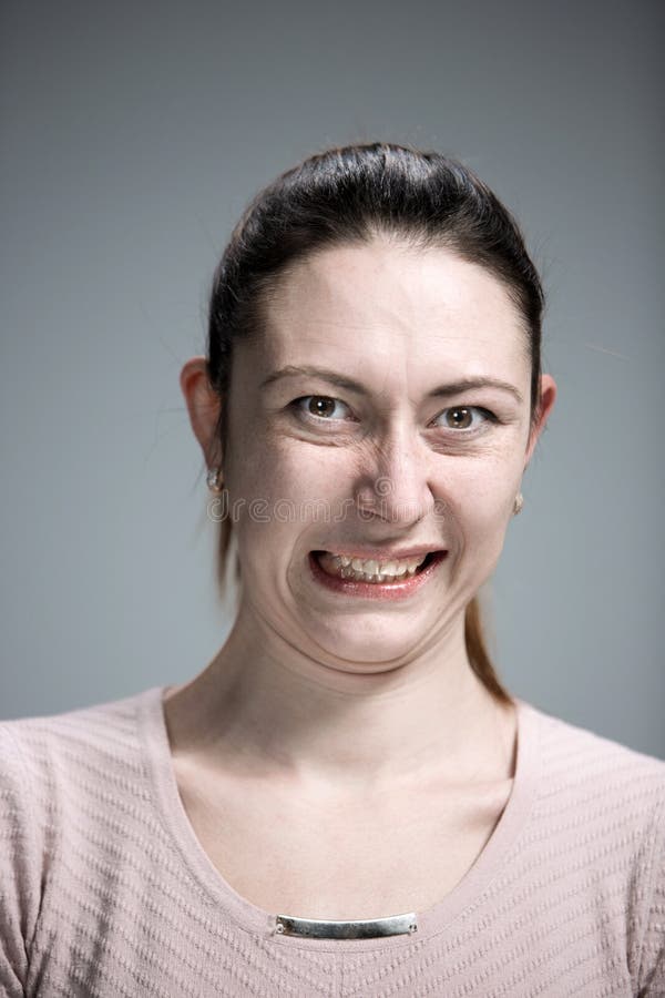 Portrait of Young Woman with Shocked Facial Expression Stock Image ...