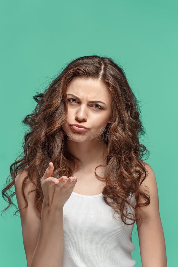 The Portrait of Disgusted Woman Stock Image - Image of angry, closeup ...