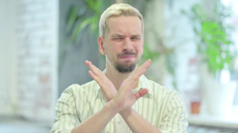 Portrait of Disliking Modern Young Man, Rejecting Stock Video - Video ...