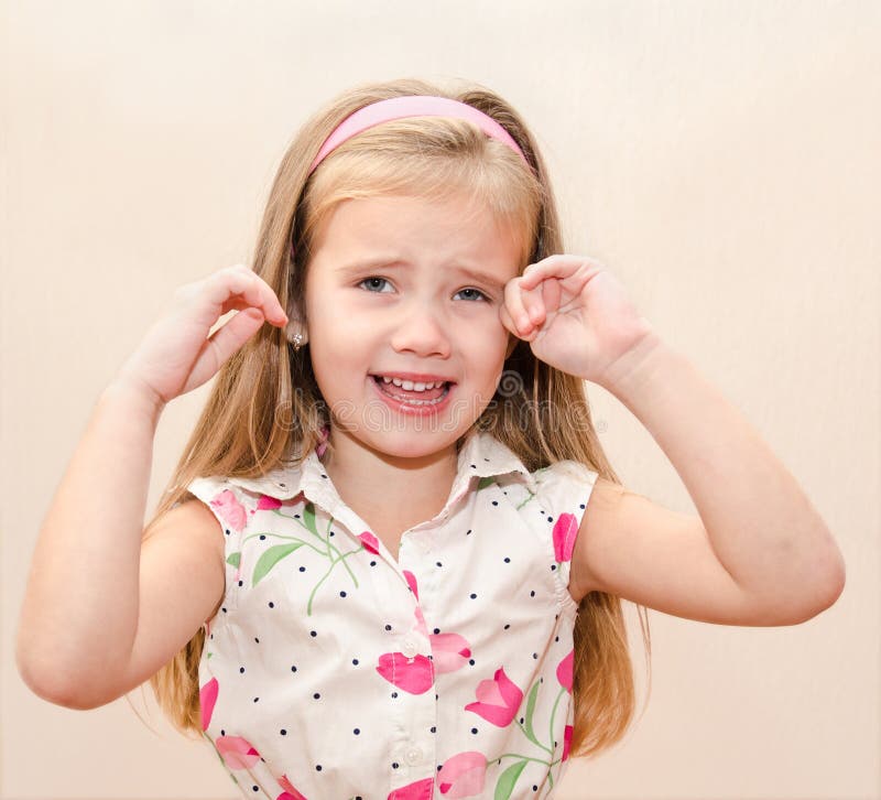 Portrait of Disobedient Little Girl Stock Image - Image of despair ...